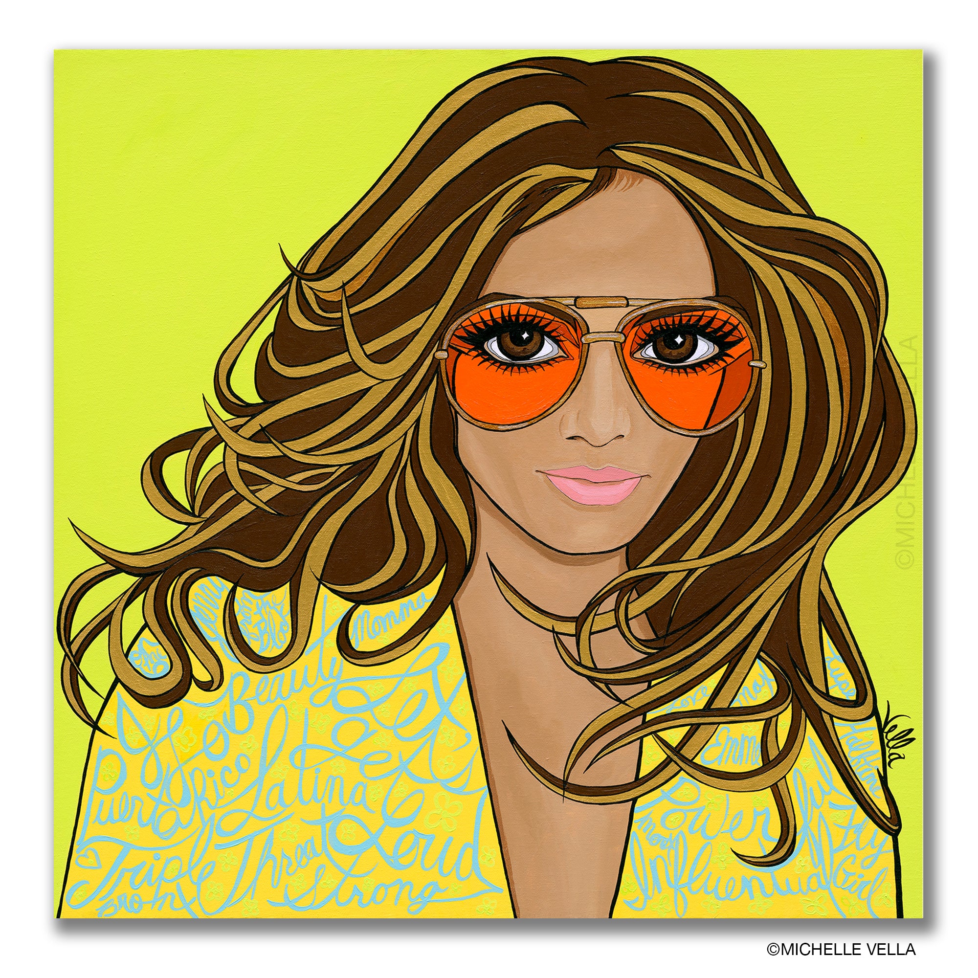 JLO Jennifer Lopez, Original Painting – MICHELLE A VELLA