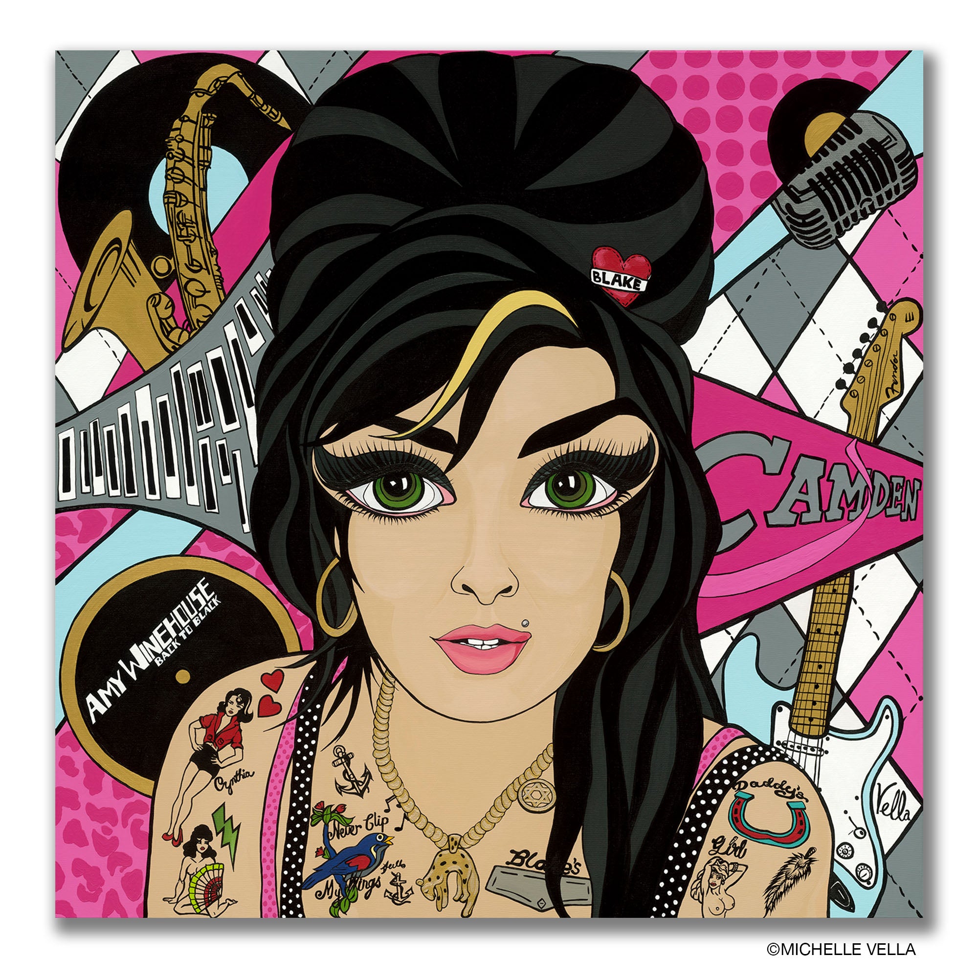 Lioness, Amy Winehouse, Original Painting – MICHELLE A VELLA