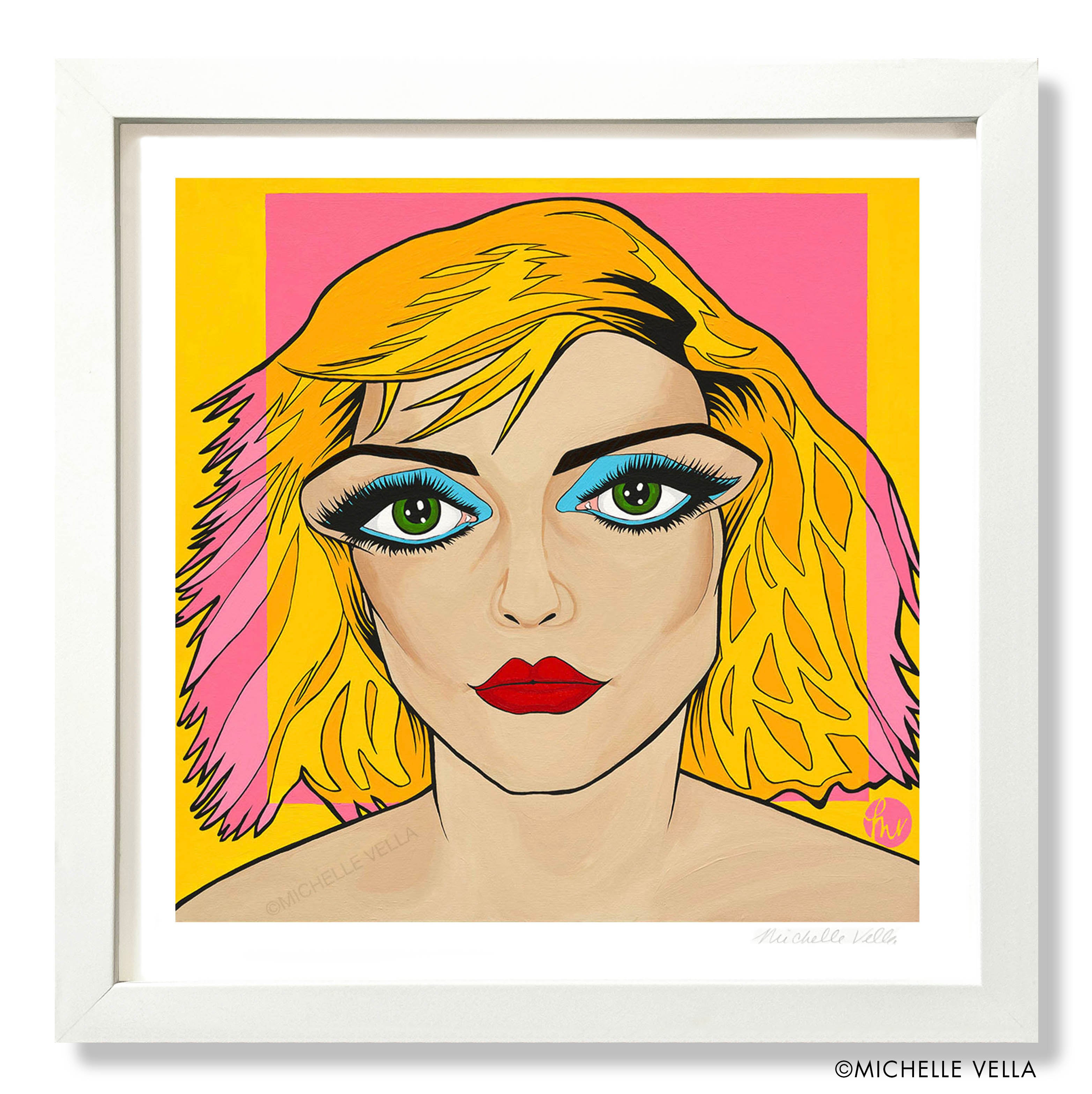 Pop art portrait painting and wall art print of singer Deborah Harry ...