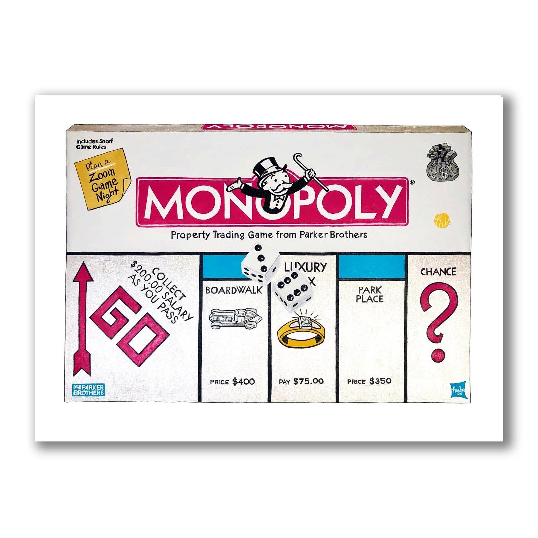 Retro Monopoly Game Box pop art painting and wall art print – MICHELLE ...