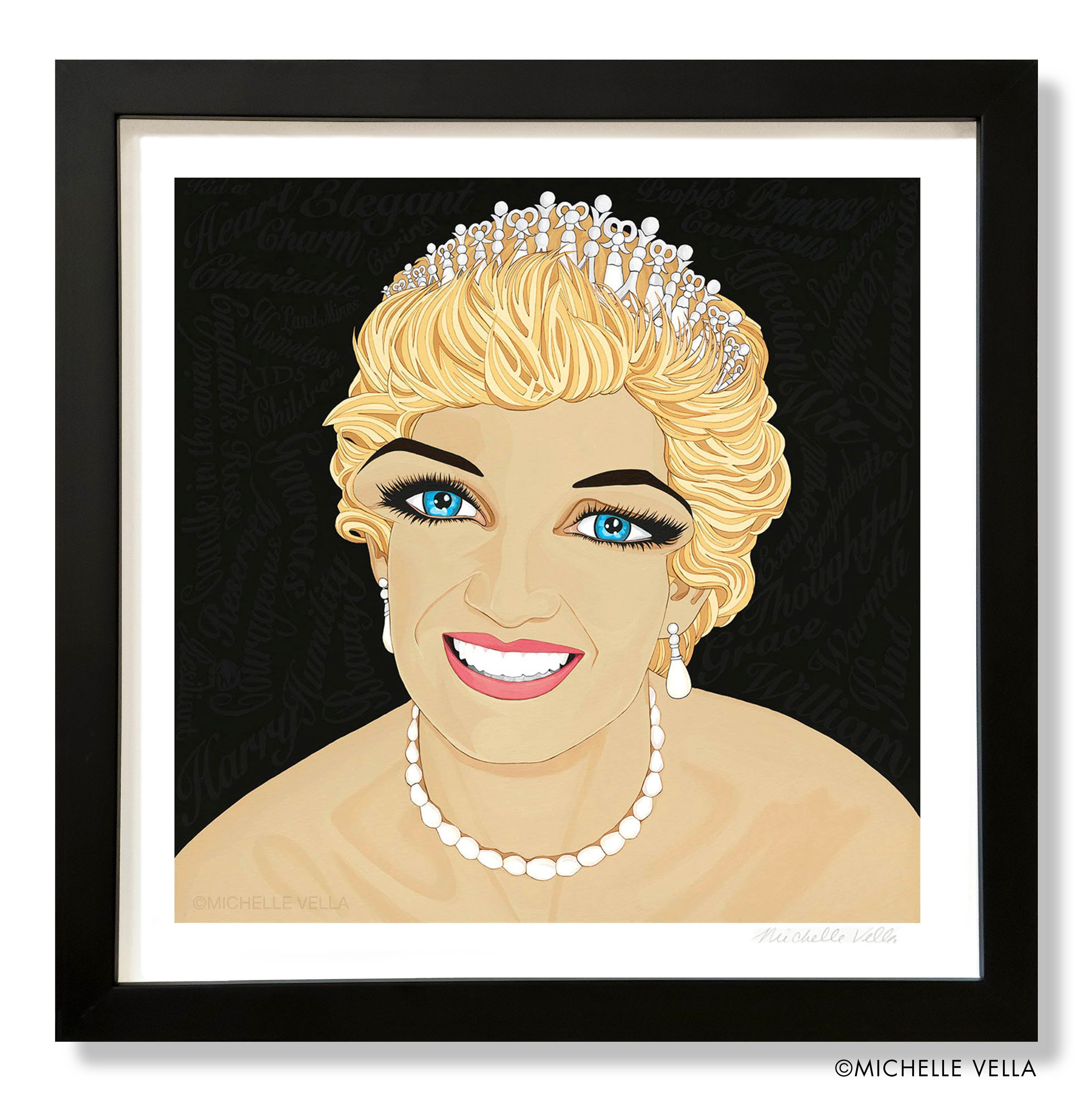 Pop art portrait painted print of Princess Diana the People's Princess ...